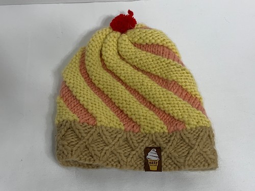 Neff Women's Beanie Hat Ice Cream Cone Sunday Cherry on Top Pink ...