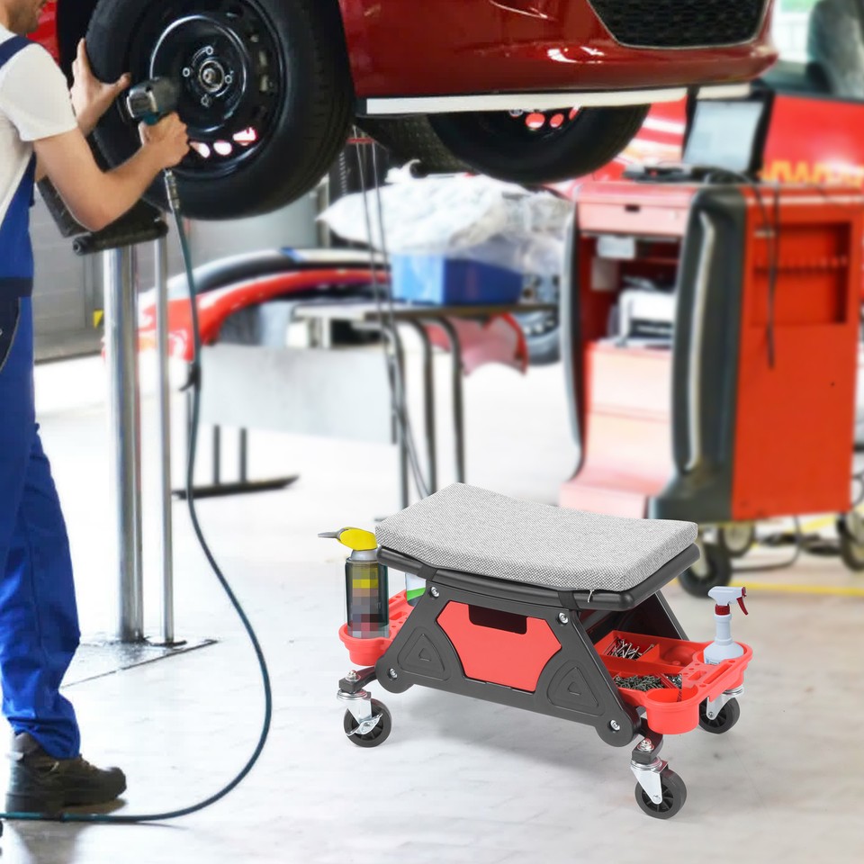 Mechanic Stool Creeper Detailing Seat Rolling Garage Shop Repair Tools ...