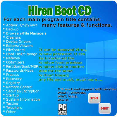 Hiren Boot CD - PC repair, recover,virus removal,clone disk, password removal | eBay