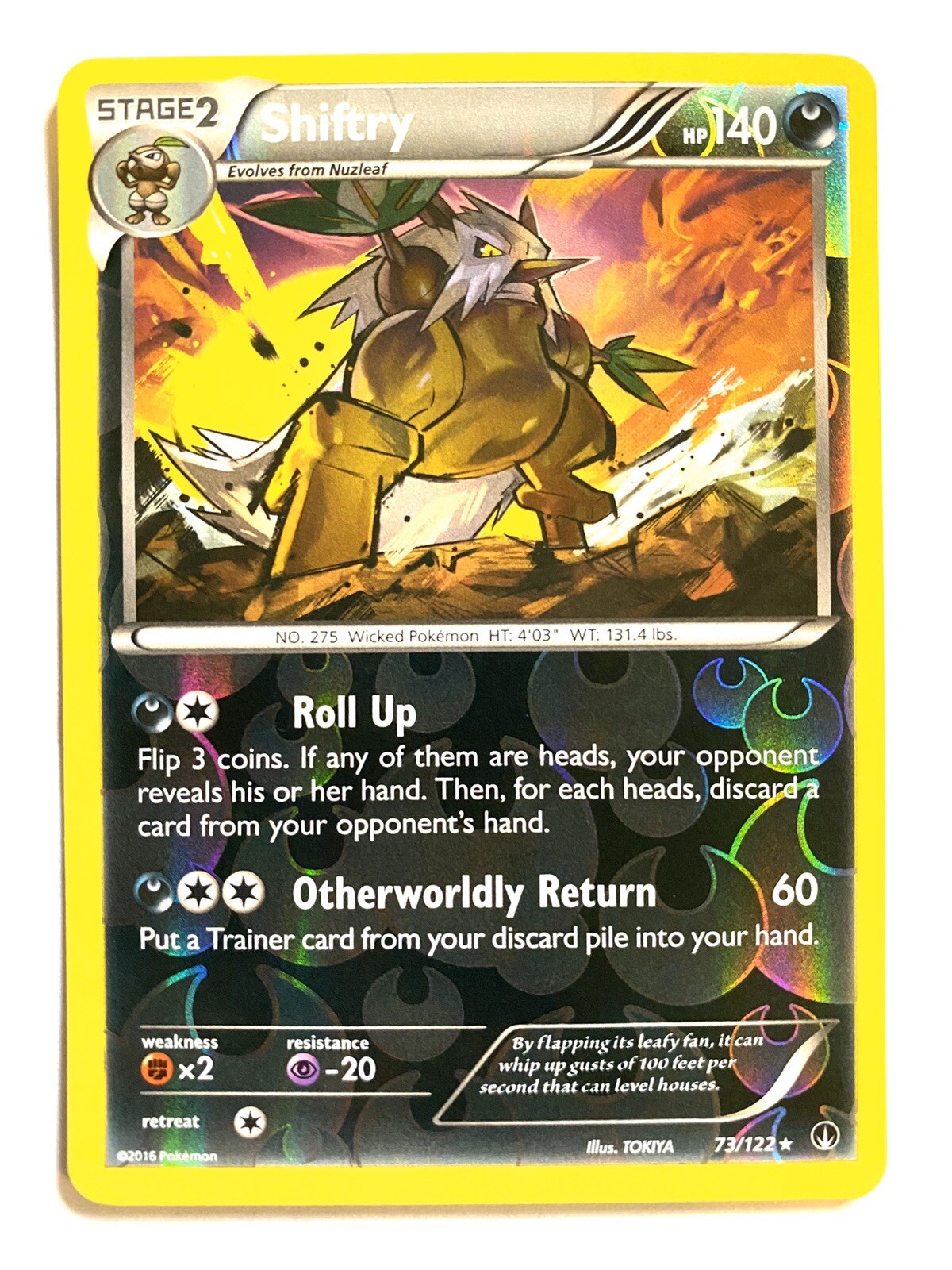 Shiftry 73/122 - Rare Reverse Holo Pokemon Card - BREAKpoint Set (2016 ...