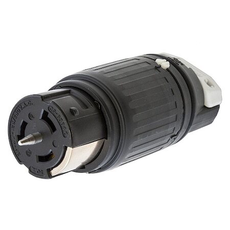 Hubbell Cs6364c 50A Twist-Lock Connector 3P 4W 125/250Vac Bk/Wt ...