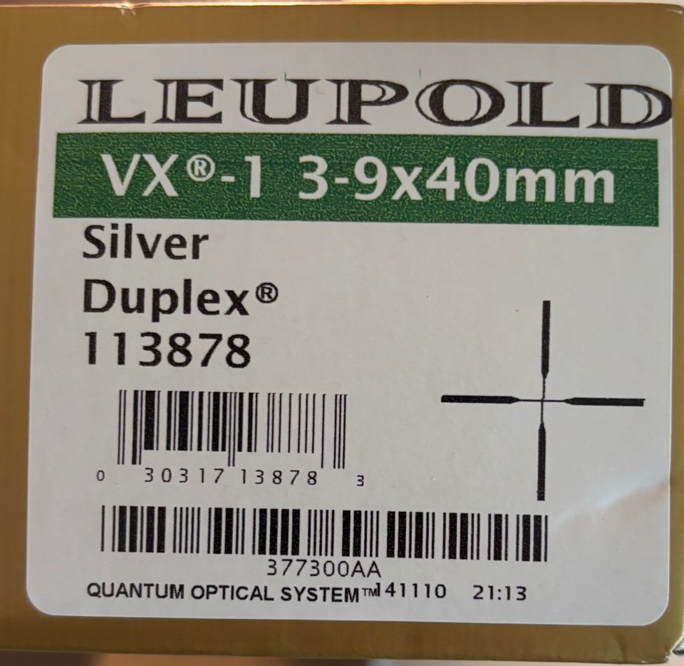 Leupold VX-1 3-9x40mm Rifle Scope *Silver* | eBay