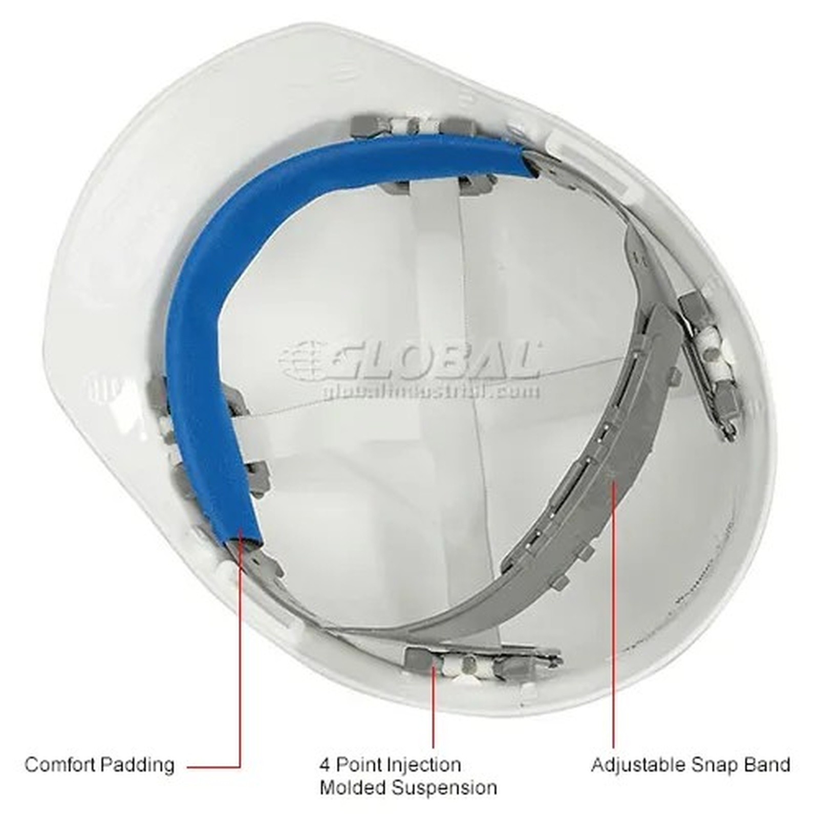 ERB? Americana? Cap Safety Helmet, 4-Point Slide-Lock Suspension, White ...