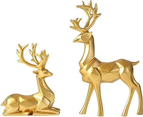 Nordic Style Origami Elk,Resin Sitting Standing Deer Statues, Creative ...