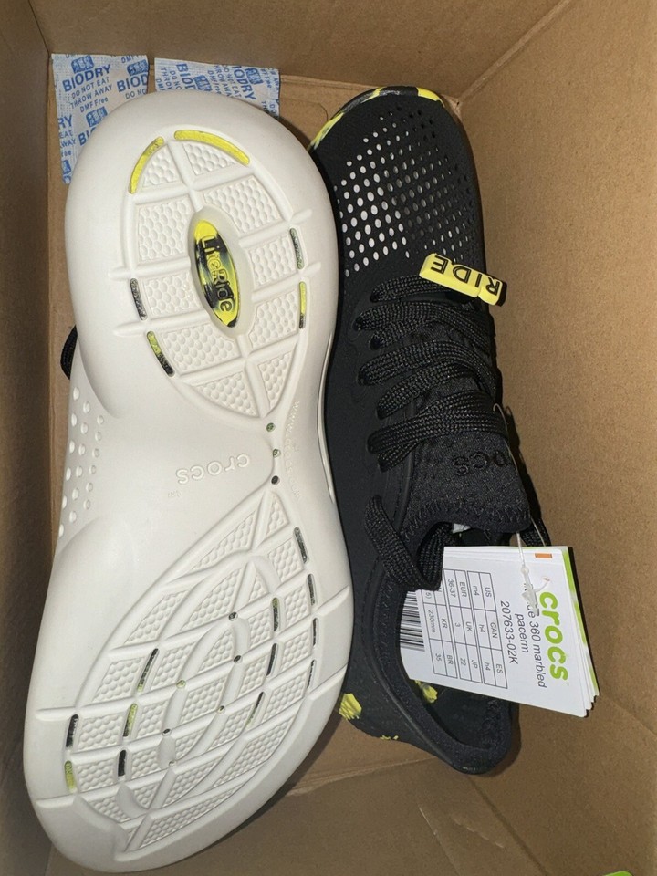 NEW IN BOX! Mens Crocs Literide 360 Marbled Pacer Sneaker Shoes size 4M ...
