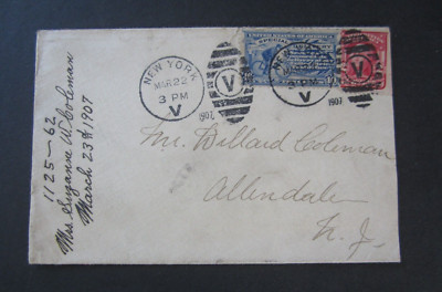 1907 U.S. Postal COVER - SPECIAL DELIVERY #E6 Stamp - N.Y. to Allendale ...