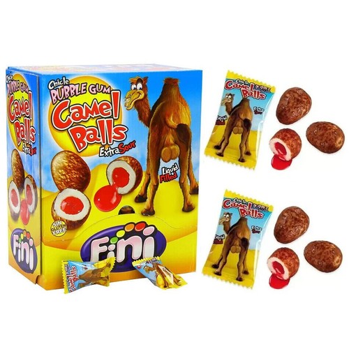 Fini Camel Balls Extra Sour Liquid Filled Bubble Gum Sweets 20-200 Full ...