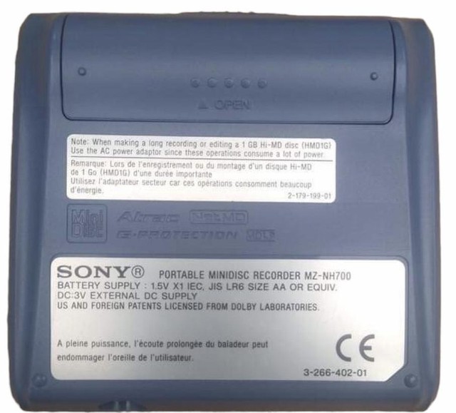 Sony Hi-MD MiniDisc Walkman - Blue (MZ-NH700/LM) for sale online | eBay
