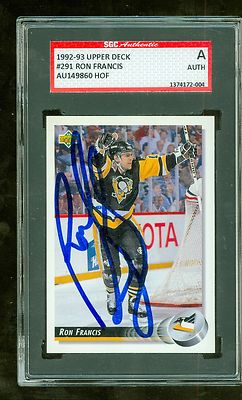 Ron Francis Autographed 1992 Upper Deck Card 291 Penguins SGC Authentic ...