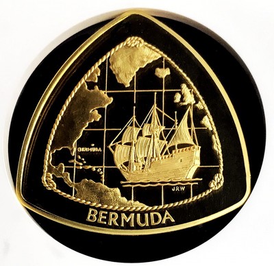 1998 GOLD 5oz BERMUDA 90 MINTED $180 DOLLAR DEVILS TRIANGLE COIN NGC PF ...