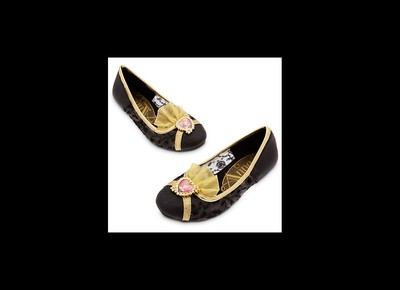 Frozen Princess Anna Shoes NEW 2/3 Black Gold Costume Shoes Cameo ...