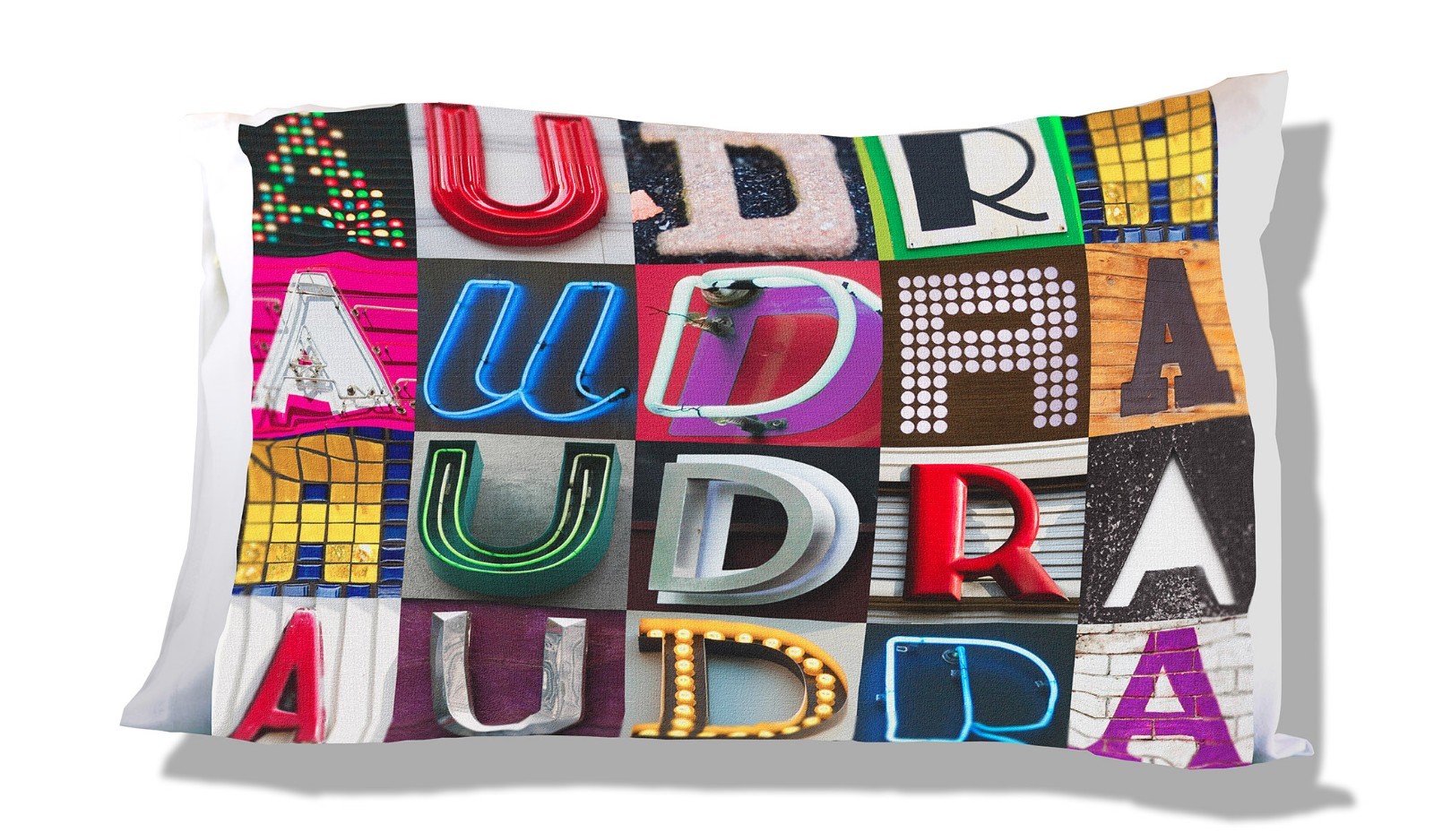 AUDRA Personalized Pillowcase featuring the name in photos of sign ...