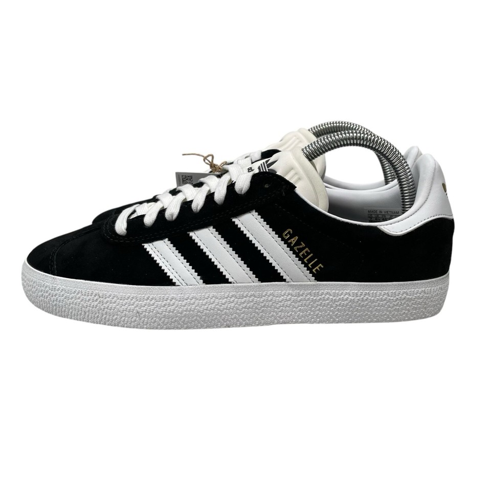 Adidas Gazelle Adv Core Black Cloud White Suede Shoes FX6563 Men's ...