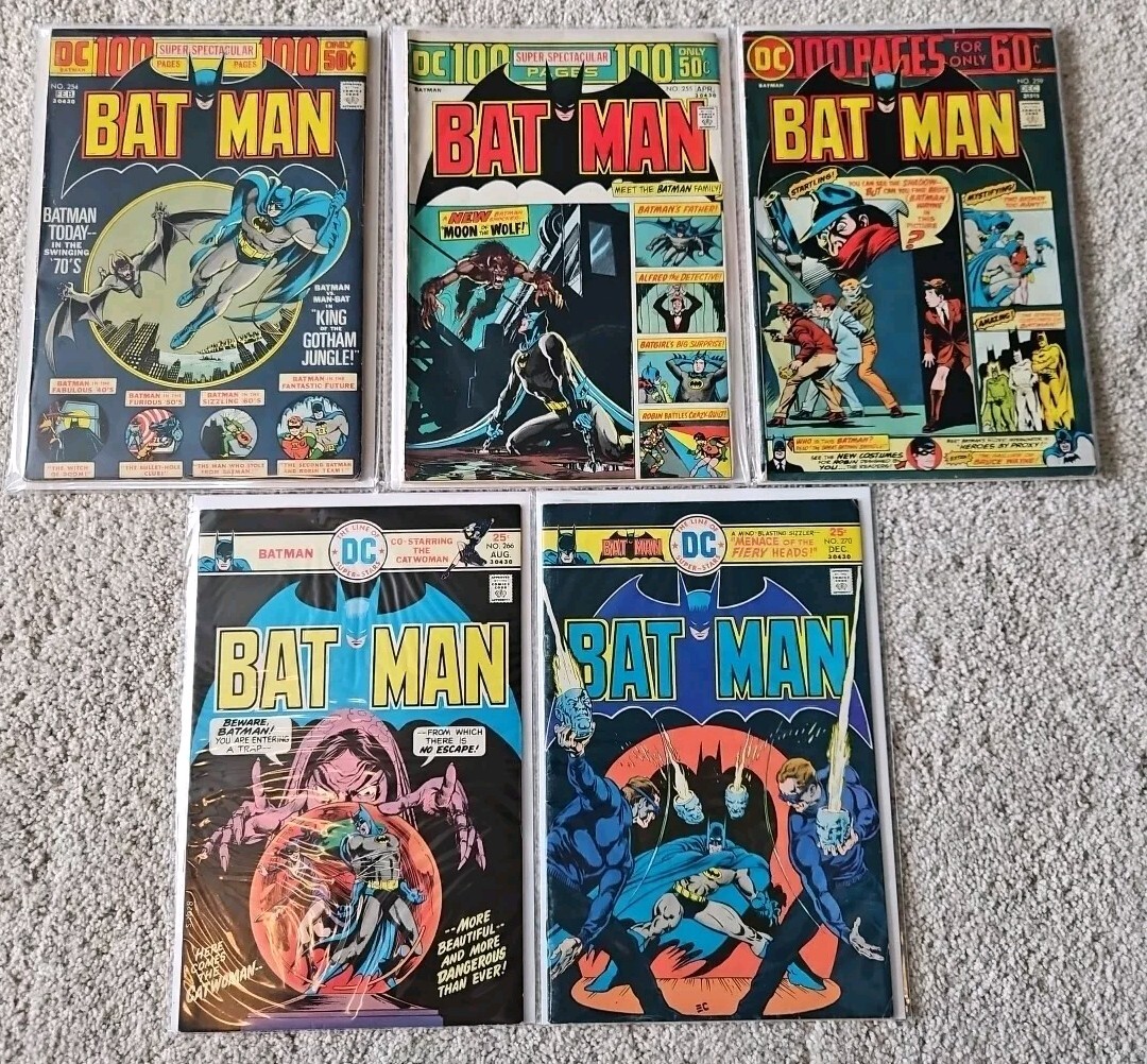 BATMAN Bronze Age Lot of 5 Comics #254 255 259 266 270 Neal Adams Art ...