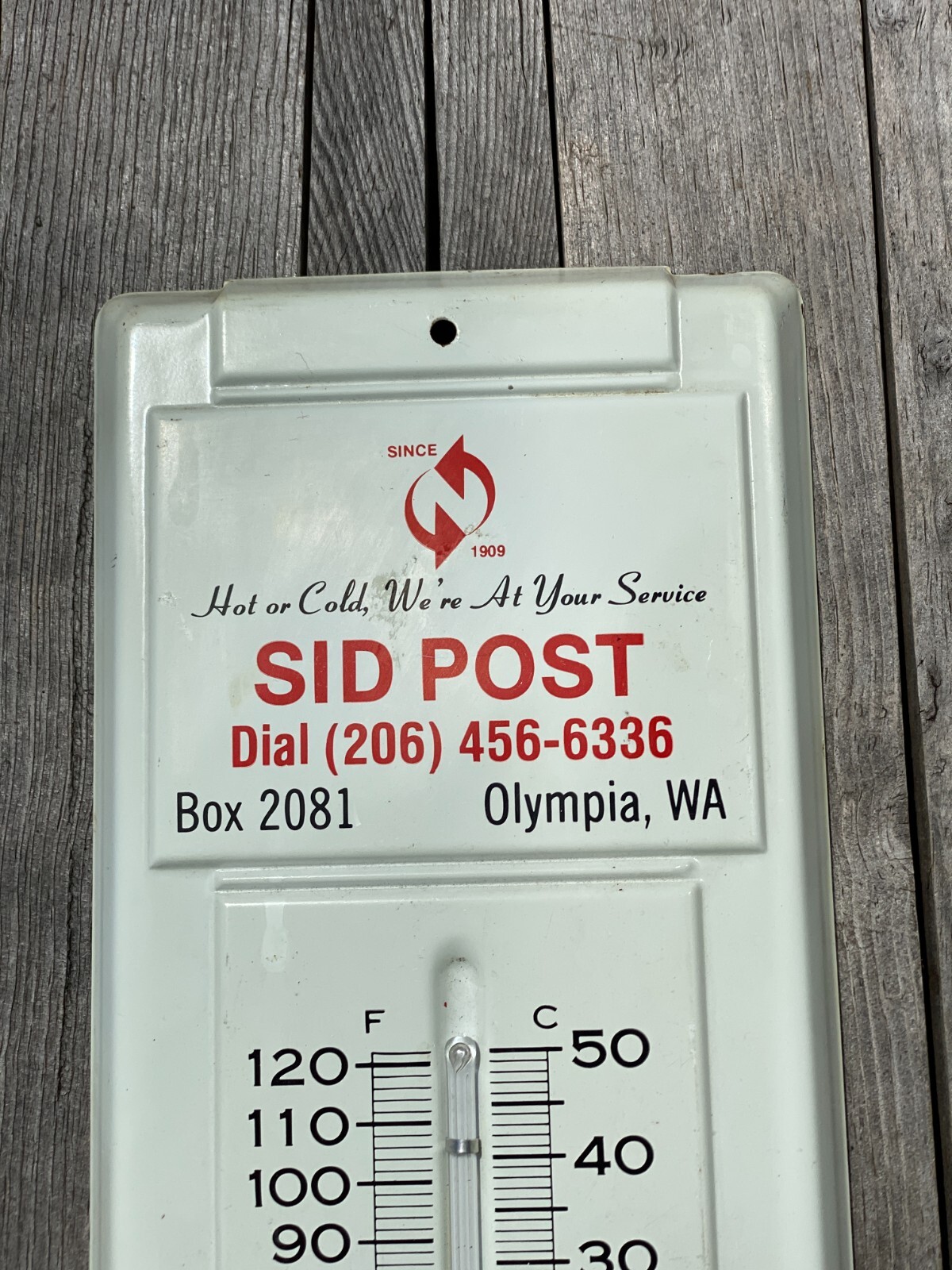 Vintage Sid Post Heating Cooling Advertising Thermometer Olympia ...