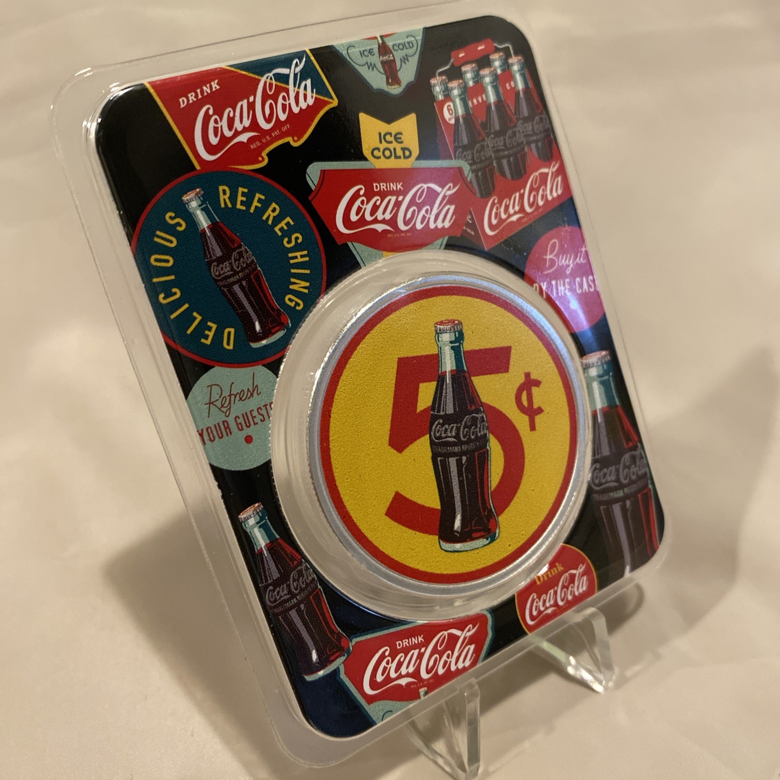 Coca-Cola Colorized Silver Round 1 oz .999 Fineness. In TEP | eBay