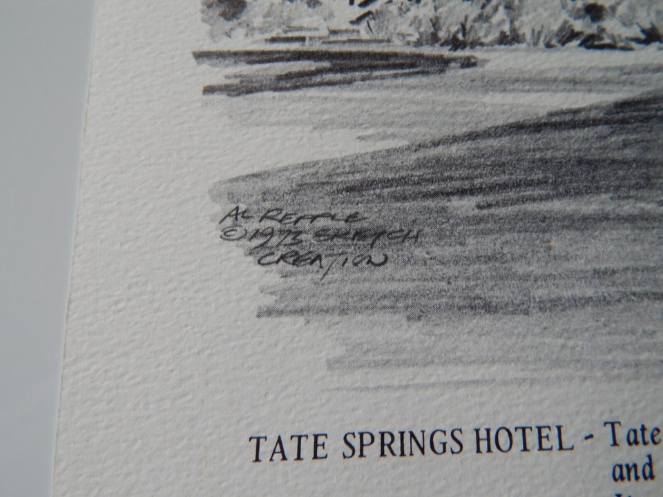 Vintage Print of Tate Springs Hotel(Tennessee) Sketch by Al Repple | eBay