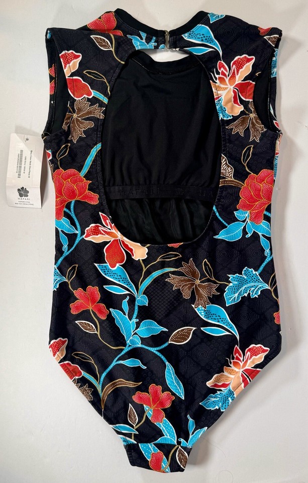 Hapari Women's Envy High Crew Neck One-Piece Modest Swimsuit Floral ...