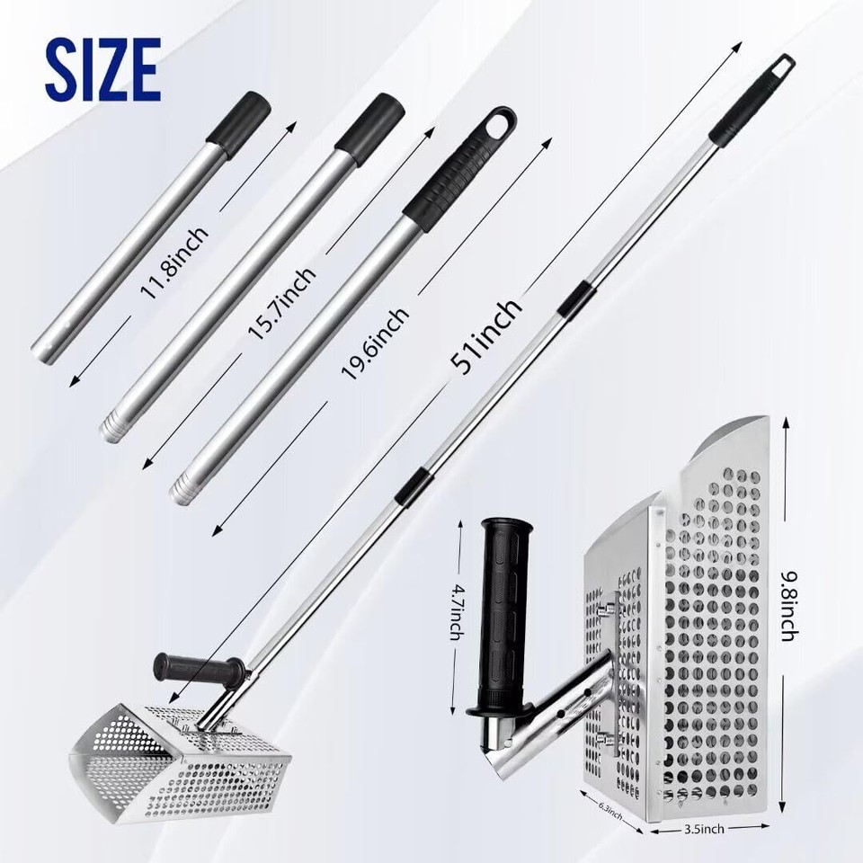 Sand Flea Rake - 51" Long Handle Sand Scoop - Detection Tool | eBay