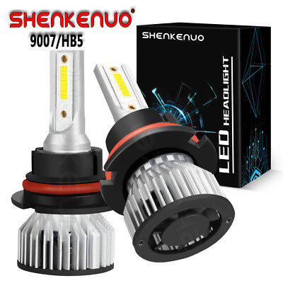 2x 9007 LED Headlight Strong Lights For Auto Car Light Bulbs SUPER ...