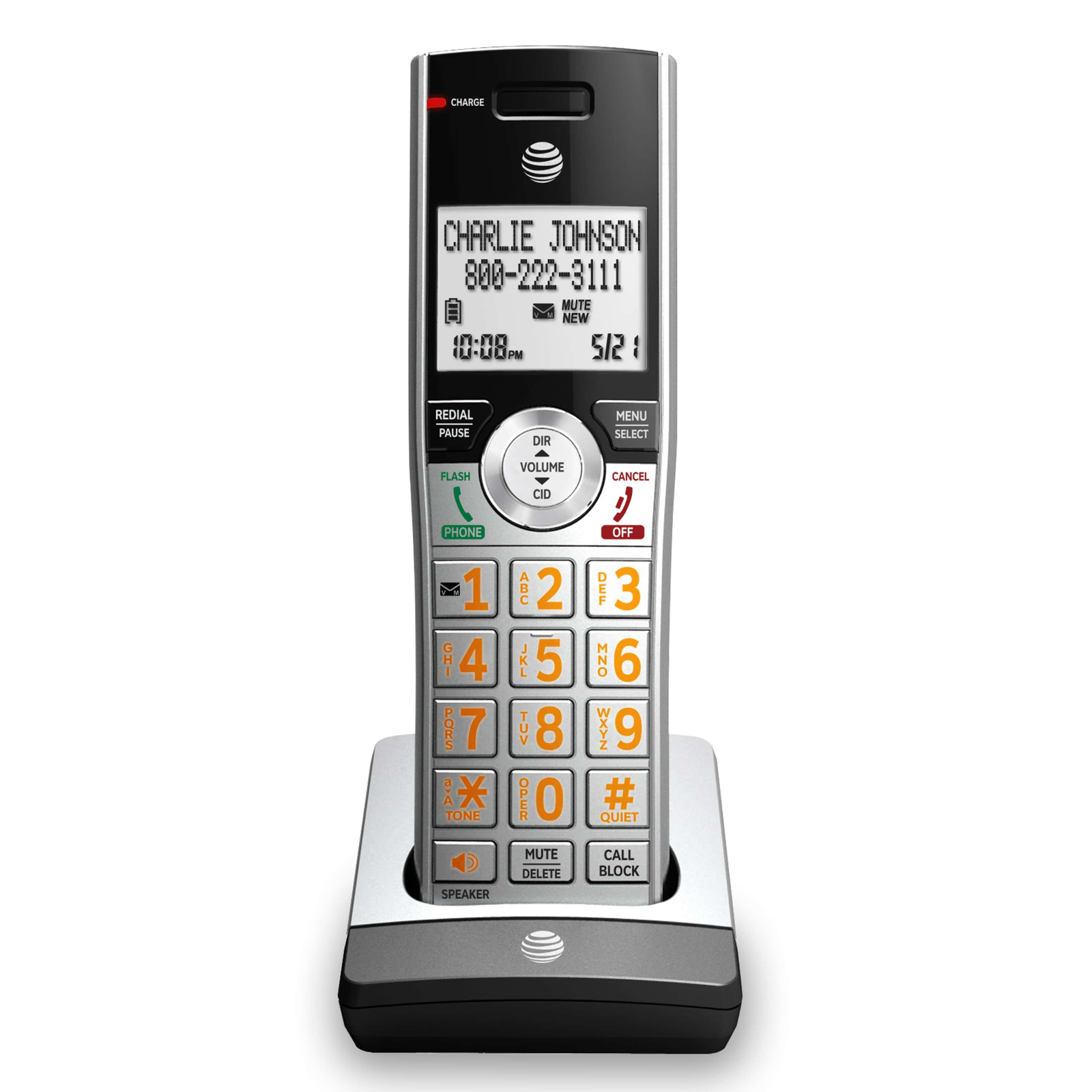 1 x AT&T CL80107 DECT 6.0 Extra Handset for CL82407, CL83207, CL83407 ...