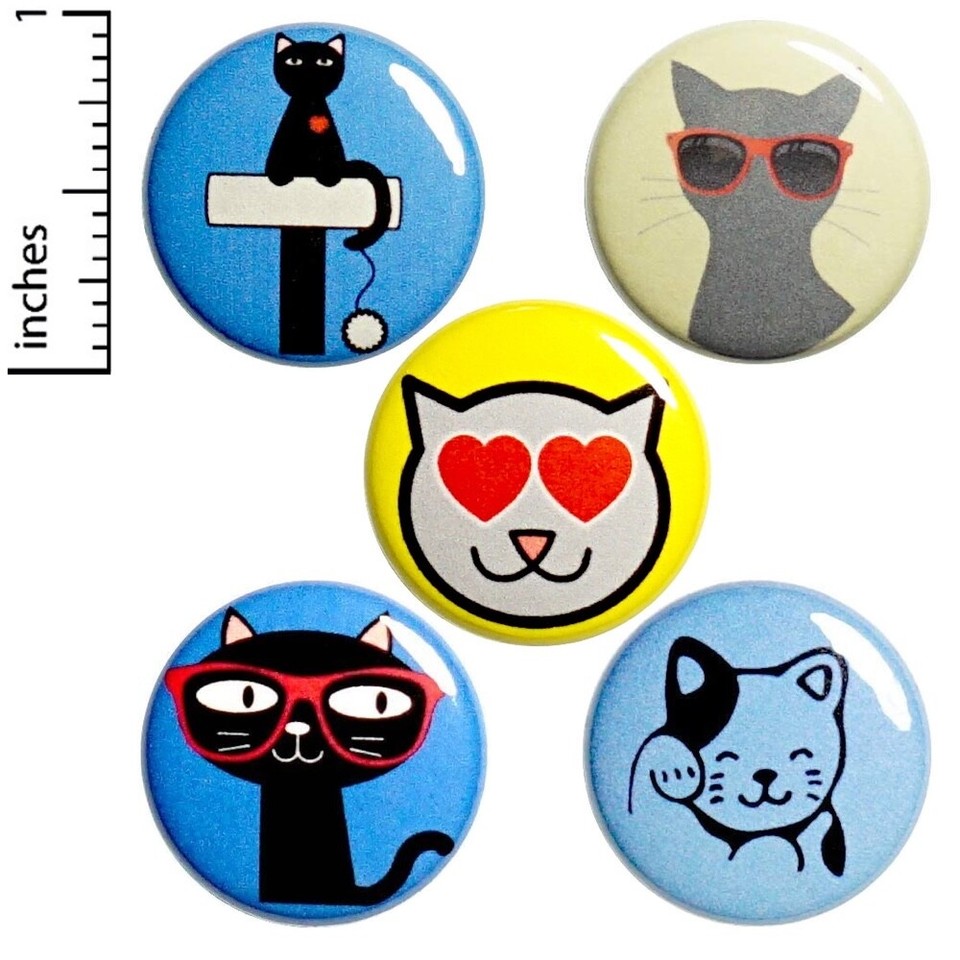Cute Kitty Cat Fridge Magnets Magnet Set of 5 Cute Funny Cat Magnets ...
