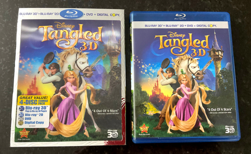 Tangled (3D Blu-ray + Blu-ray + DVD, 2011) with Lenticular SlipCover ...