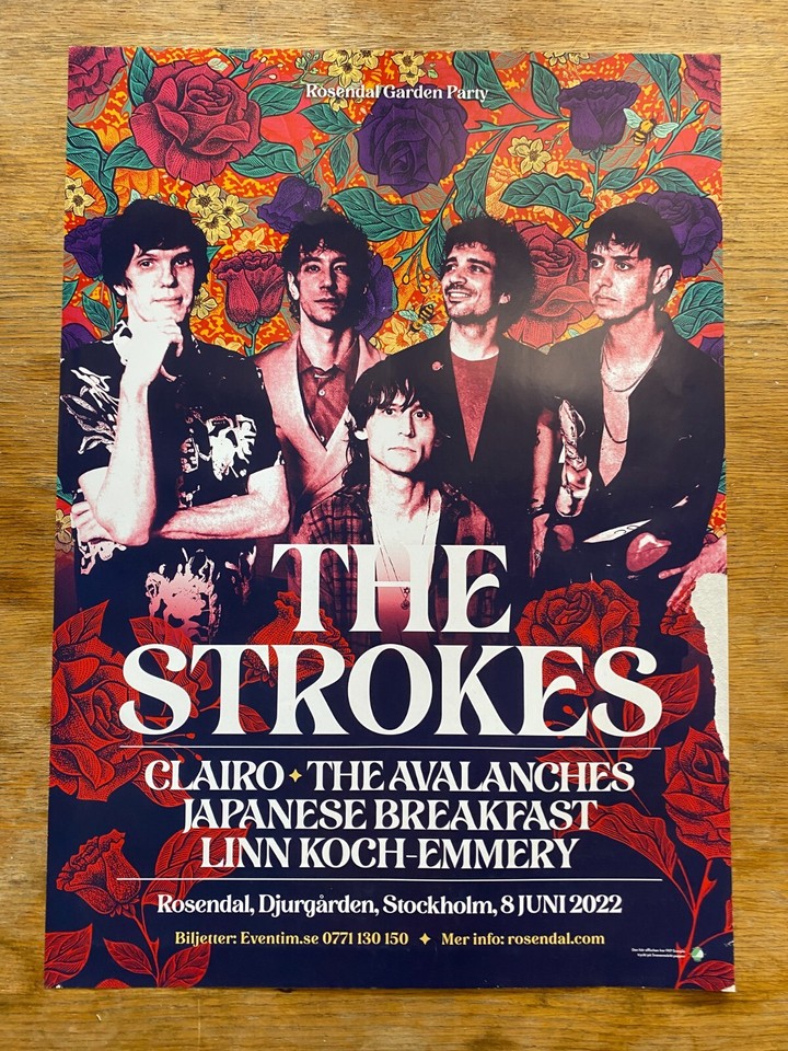 THE STROKES SWEDISH POSTER 2022!! INCREDIBLE BAND LIVE IN STOCKHOLM ...
