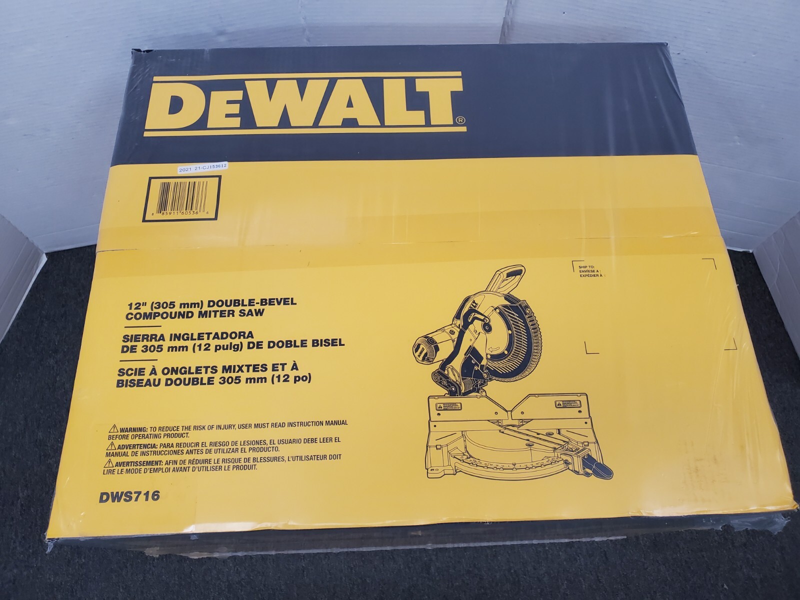 Dewalt DWS716 12" Double-Bevel Compound Miter Saw | eBay
