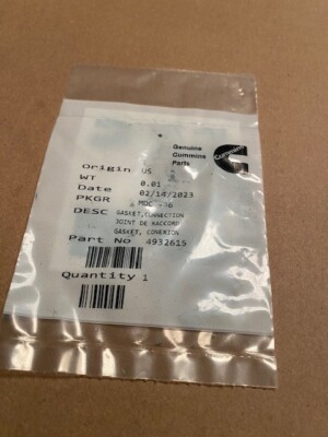 GENUINE CUMMINS CONNECTION GASKET 4932615 OEM EGR CROSSOVER PIPE | eBay