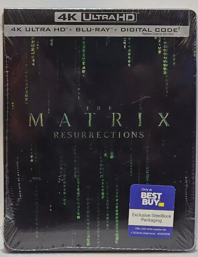 NEW Matrix Resurrections Steelbook (4K UHD + Blu-ray + Digital Code ...