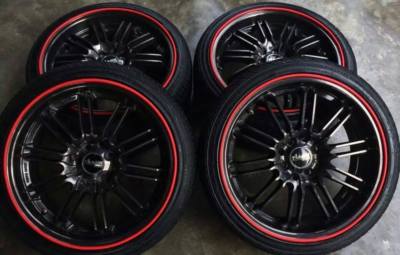 RED SCUFFS ULTRA by Rimblades Car Alloy Wheel Rim Protectors Tyre Guard ...