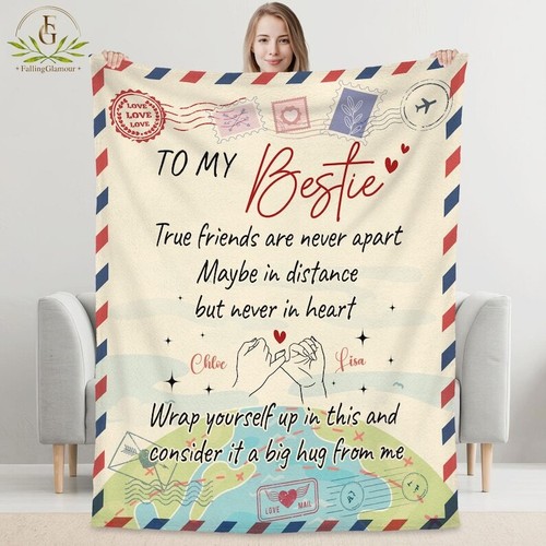 Personalized Friendship Besties Fleece Blanket, Best Friend Fleece ...