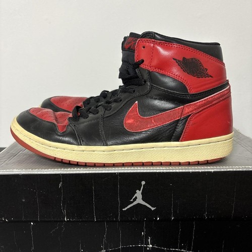 NIKE Men 9.0US Jordan 1 Dunk 2001 Red Black Bread | eBay