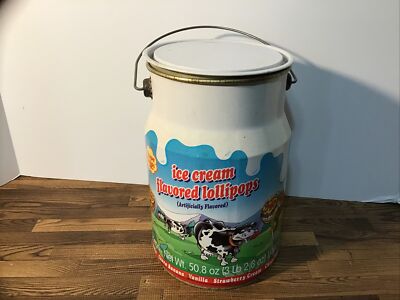 CHUPA CHUPS LOLLIPOPS TIN LIMITED EDITION MINI MILK COW CAN ICE CREAM ...