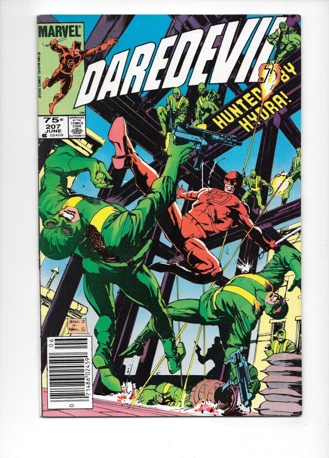 Daredevil #207B 1984 VF+ Newsstand Canadian Price Variant Marvel Comics ...