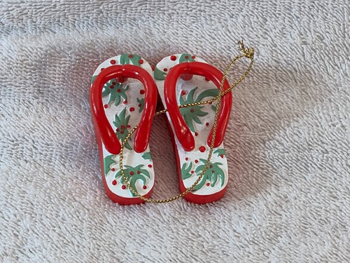 Christmas ornament resin flip flops palm trees OH9595 | eBay