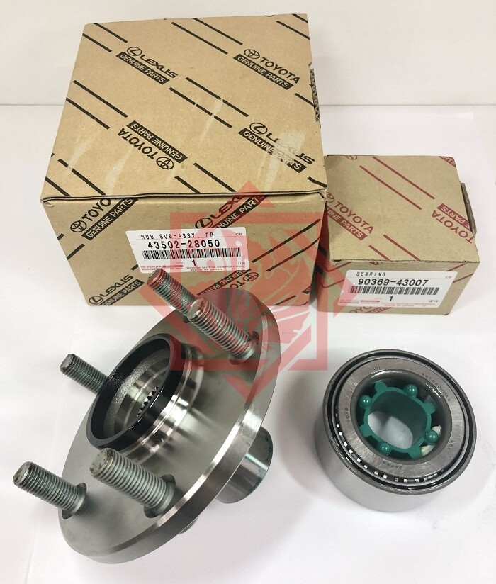 GENUINE TOYOTA FRONT AXLE HUB & BEARING 43502-28050 & 90369-43007 ...
