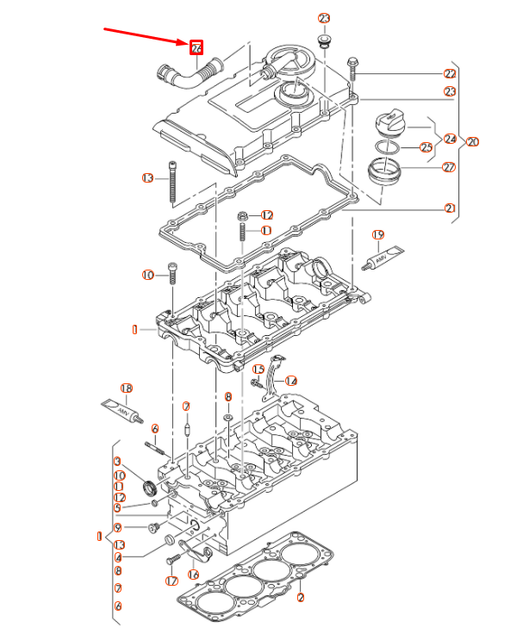 OEM Audi A4 B8 Breather Line 03L103493E Genuine for sale online | eBay