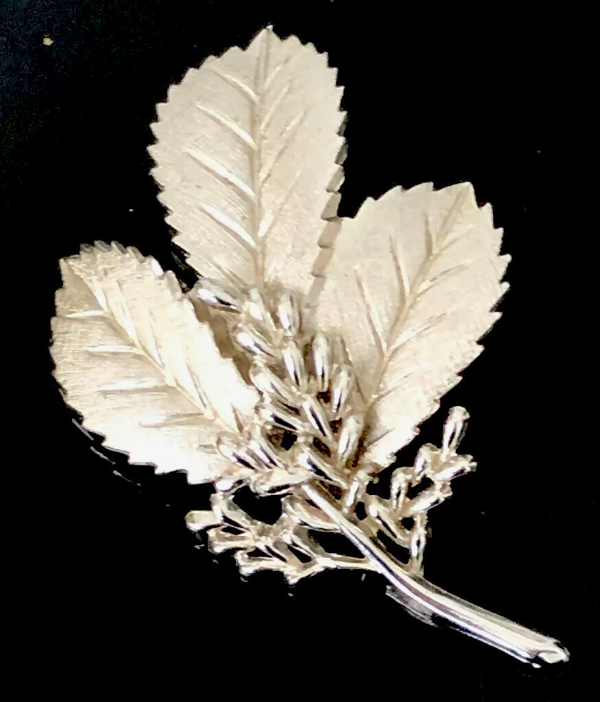 Trifari Crown Logo FLOWER Pin SILVER TONE SIGNED V… - Gem