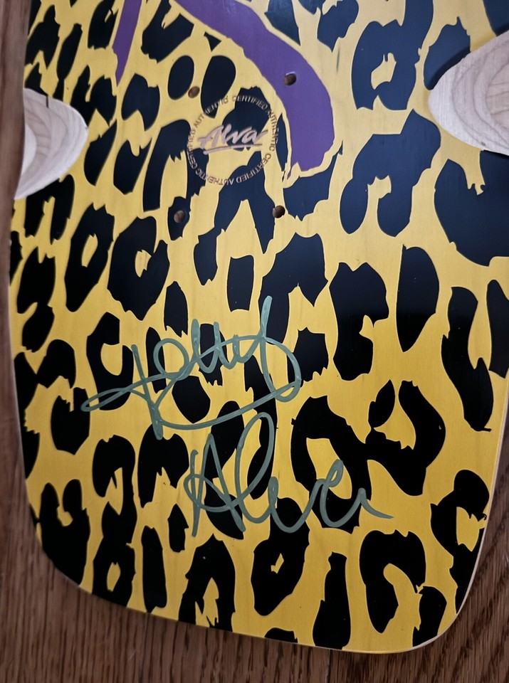 Rare, Reissue Tony Alva Cheetah print, Fully Gripped And Signed Deck ...