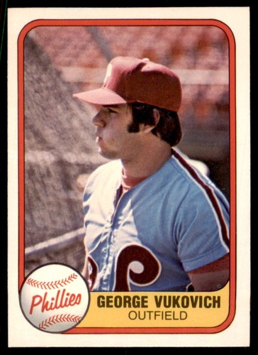 1981 Fleer George Vukovich Rookie . Philadelphia Phillies #21 | eBay