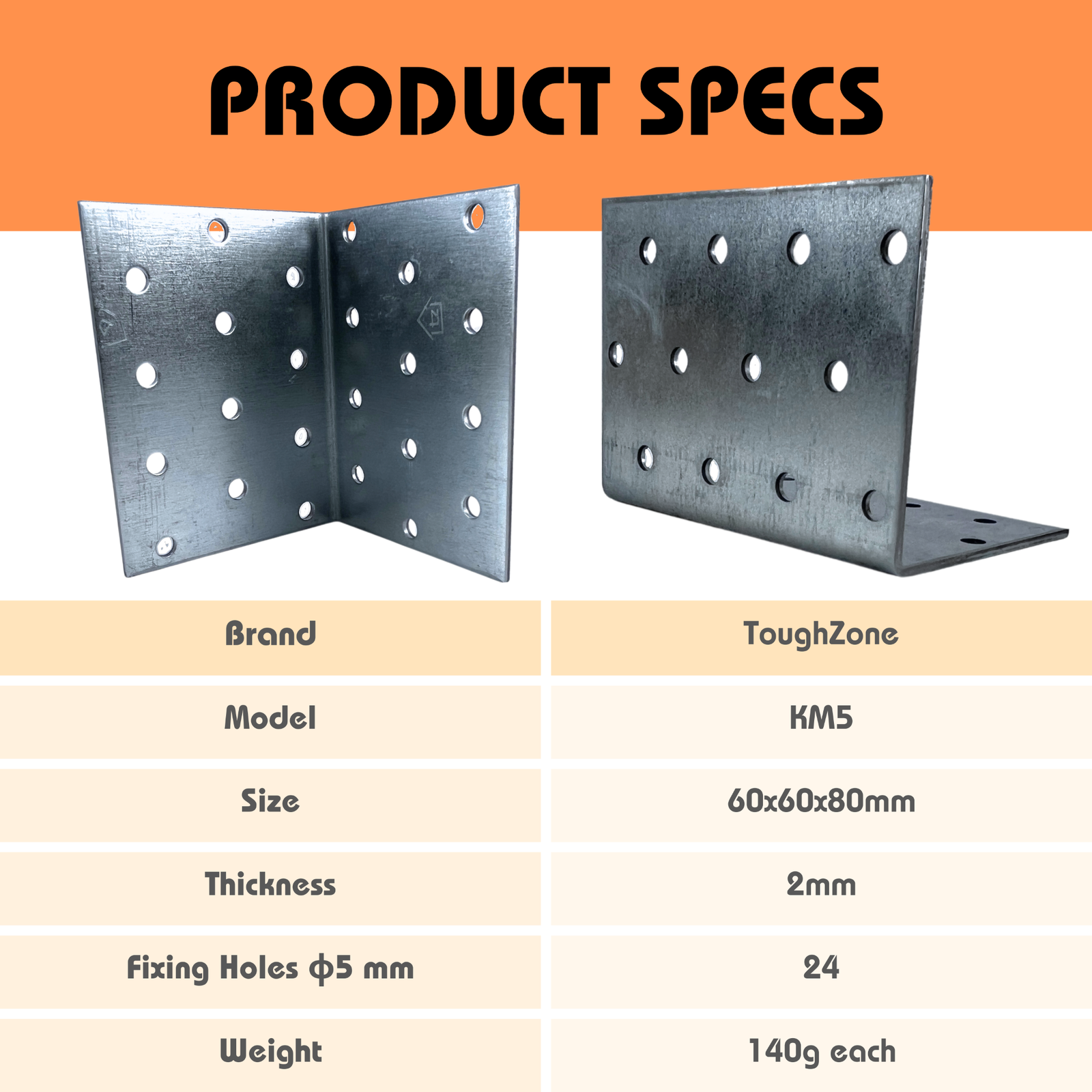 Metal Corner Brackets Steel Angle Braces Mounting Galvanized KM5 ...
