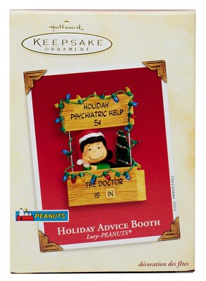 LUCY Holiday Advice Booth NEW Hallmark Peanuts 2003 Ornament ...