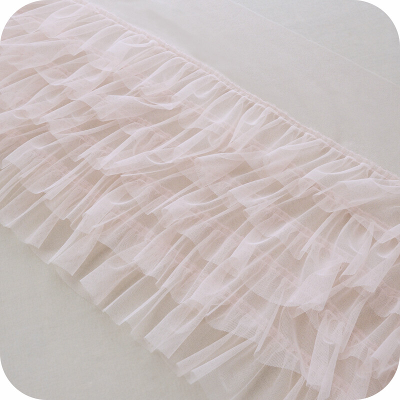 2M DIY 35cm Width Lace Trim Ruffle Edge Layered Mesh Frill Fabric Dress ...