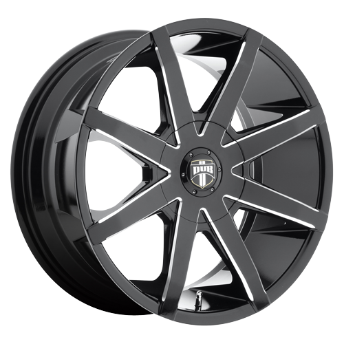 1 22 Inch Gloss Black Milled Wheel Rim DUB S109 PUSH 22x9.5 25mm 6x5.5 ...