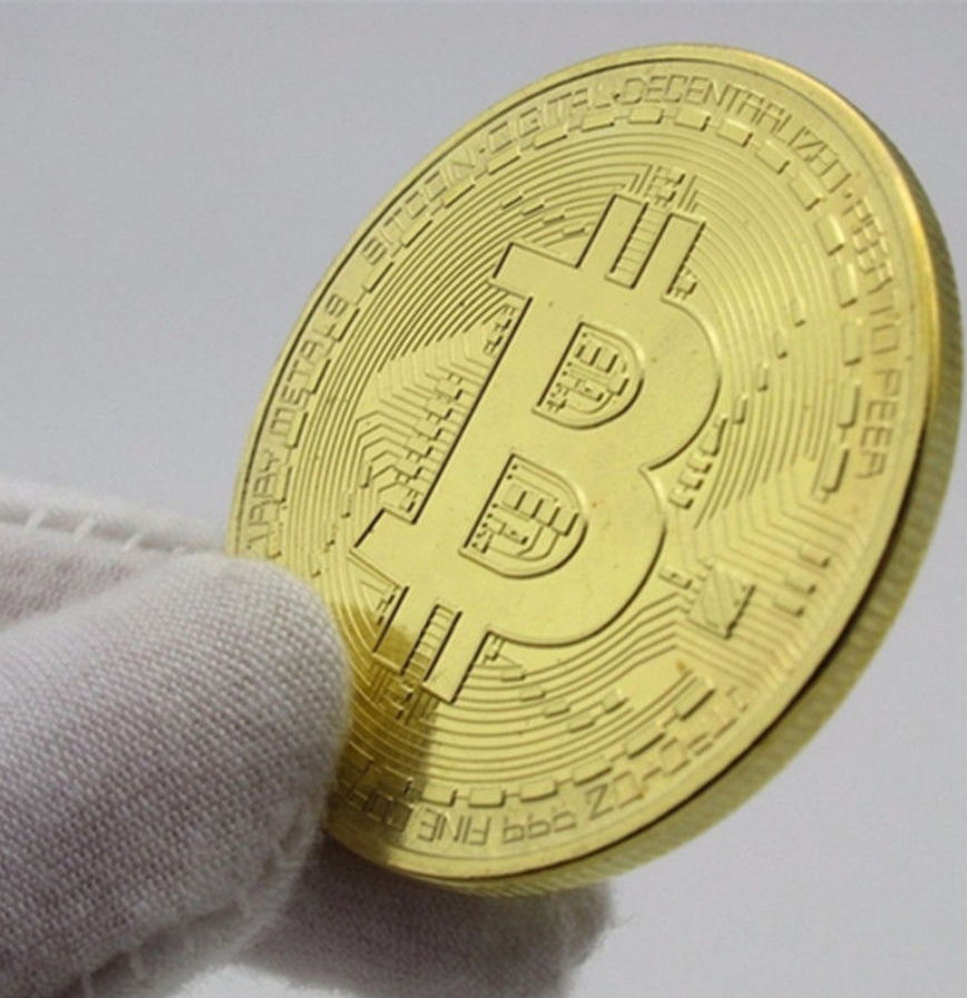 3x pcs Gold Plated Bitcoin Coin Collectible Gift BTC Coin Collection ...