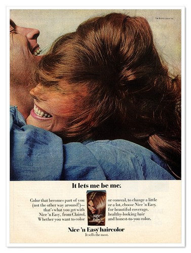 Clairol Nice 'n Easy Hair Color Smiling Woman Vintage 1972 Full-Page ...