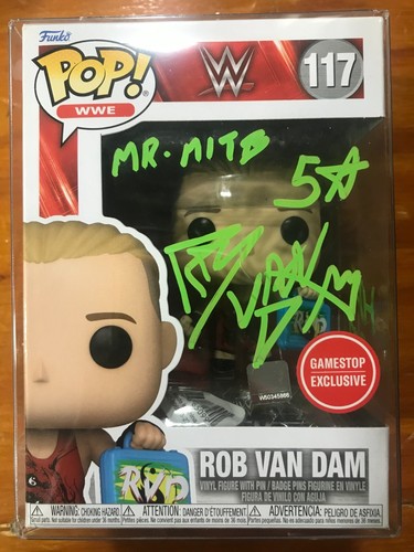 Funko Pop! WWE - Rob Van Dam #117 MR. MITB Signed Vinyl Figure with Pin ...