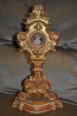 BAROQUE ALTAR RELIQUARY, RARE LARGE RELIC OF ST. BISHOP NICHOLAS OF ...